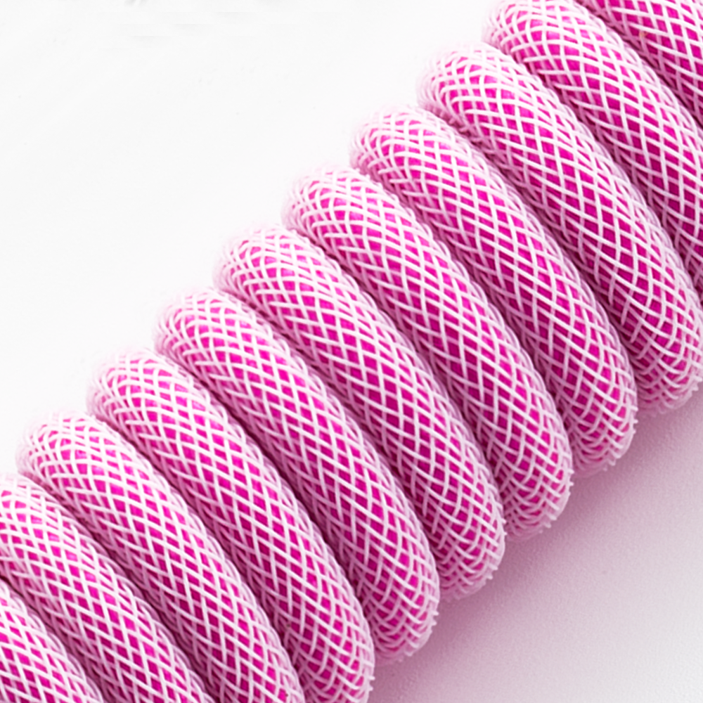 CableMod Classic Coiled Keyboard Cable (Strawberry Cream, USB A to USB ...
